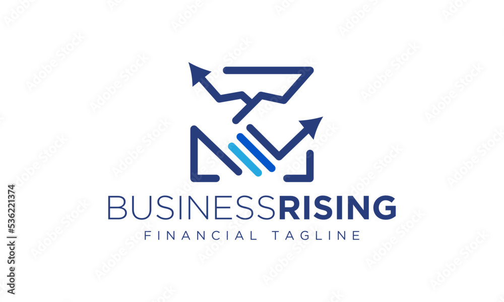 Business Deal Graph Rising Logo Design Vector Icon Symbol Illustrations ...
