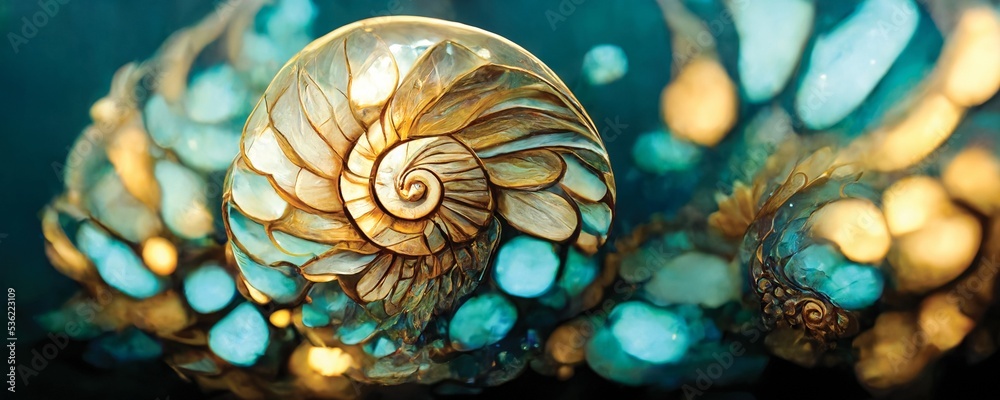 Seashell fantasy wallpaper or background, digital art, ai artwork Stock ...