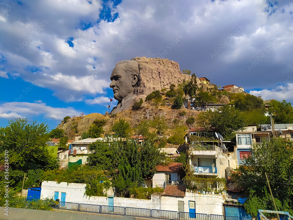 Buca, Izmir, Turkey - September 11, 2022: Panorama of Izmir and Statue ...