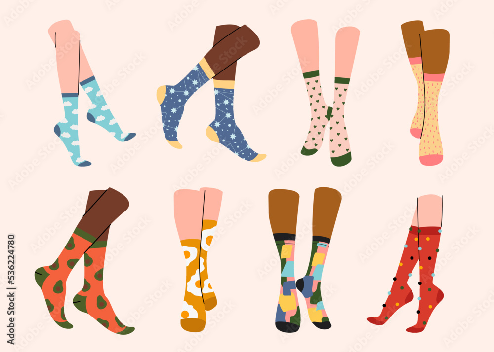 Woman stocking vector cartoon set icon. Vector illustration fashion ...