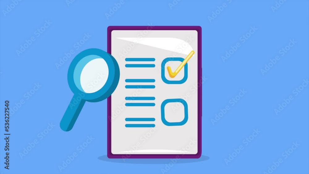 checklist document with marks animation Stock Video | Adobe Stock