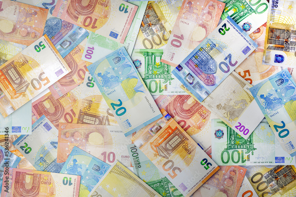euro money background of banknotes European currency backgrounds of ...