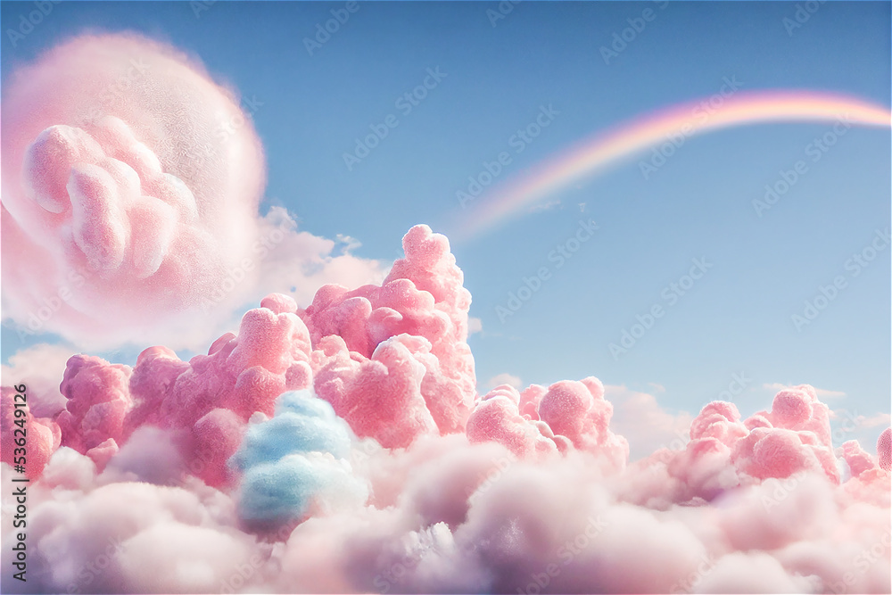 Cotton candy clouds Stock Illustration | Adobe Stock