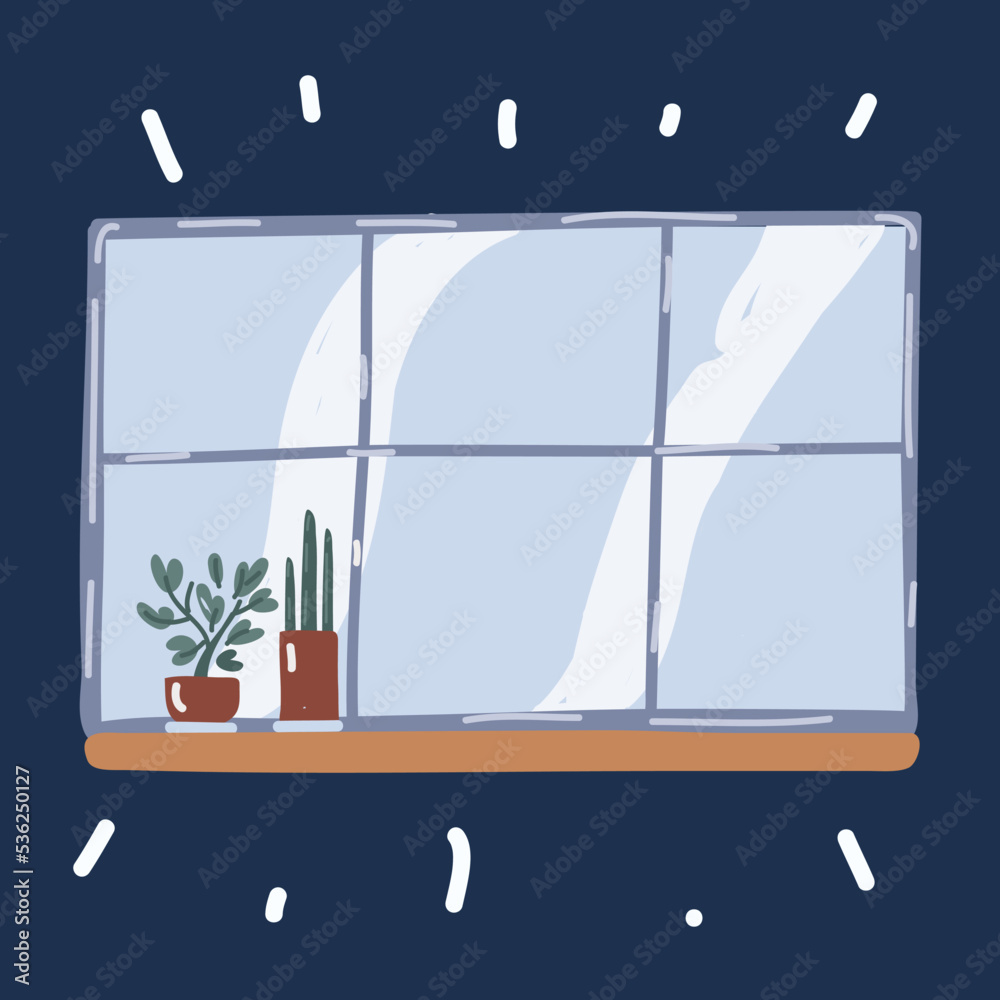Cartoon vector illustration of Real modern windows Stock Vector | Adobe ...
