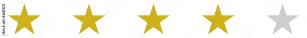Five (5) Star Sign. Star Rating Icon Symbol for Pictogram, Apps, Website or Graphic Design ...