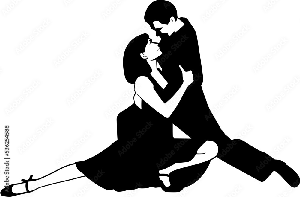Tango dance silhouette symbol icons Stock Vector | Adobe Stock