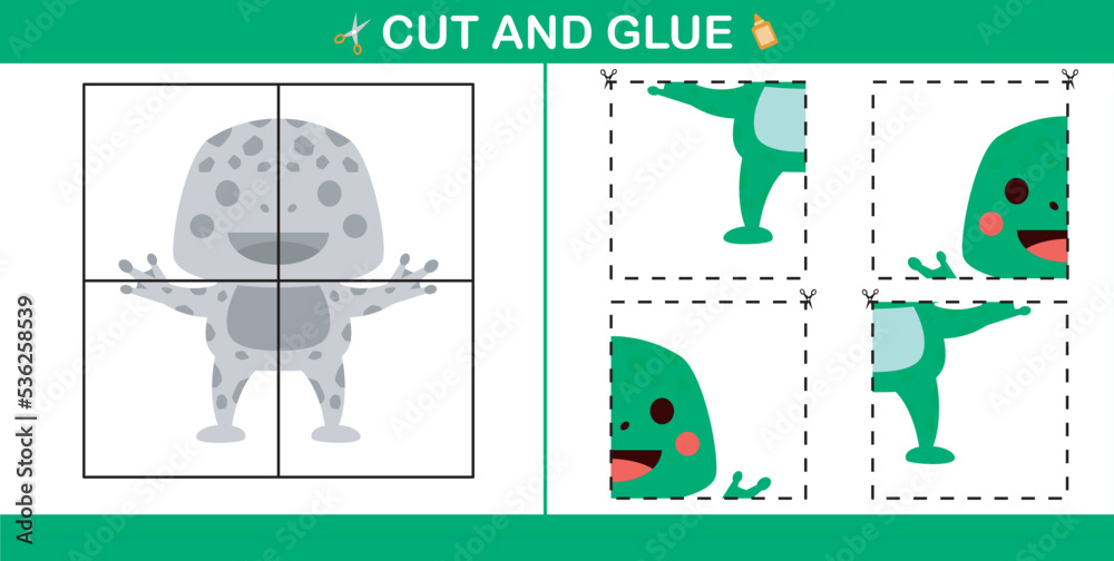 cute cartoon frog.education paper game for kindergarten and preschool ...