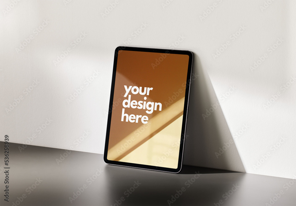 Smart Tablet Mockup on Vertical Position Stock Template | Adobe Stock