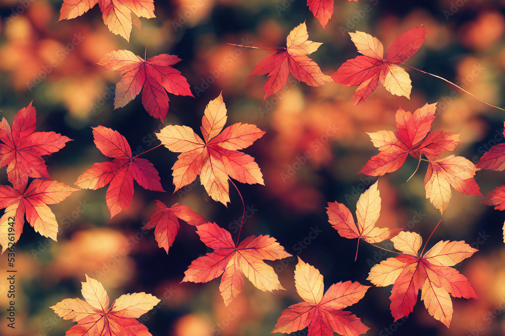 Fall Tree Leaves Autumn Color Seamless Texture Pattern Tiled Repeatable ...