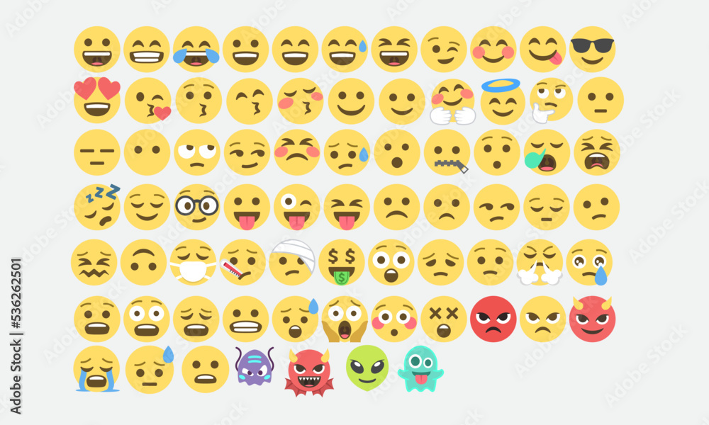 emoji bundle package emoji pack full vector illustration Stock Vector ...