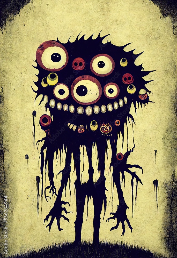 Super ugly mutated radiation poisoned zombie - evil black thorny hair ...