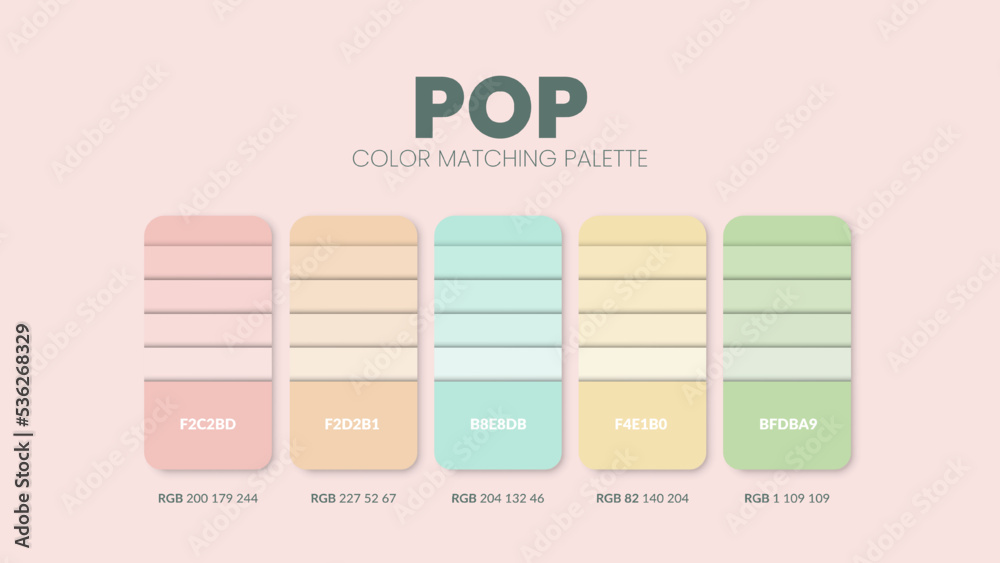 Pop color scheme. Color Trends combinations and palette guide. Example ...