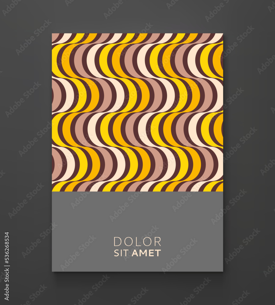 Abstract dynamic template with wavy curved ribbons. Modern cover design ...