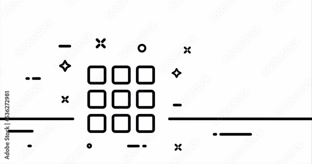 App menu. Arrow, tiles, order, list, application, display, programs, control panel, phone ...