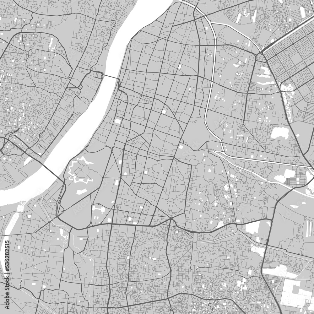 Map of Kolkata city. Urban black and white poster. Road map with ...
