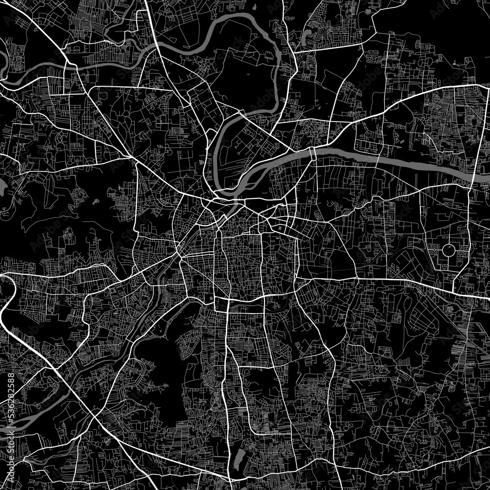 Vetor De Map Of Pune City Urban Black And White Poster Road Map With Vetor De Map Of Pune City Urban Black And White Poster Road Map With