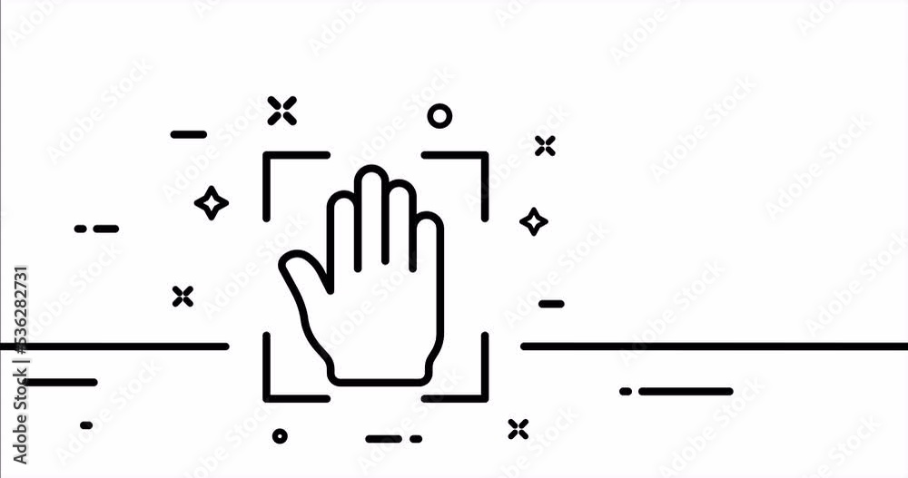 Scan a palm. Fingerprints, scanning, biometrics, biometric input ...