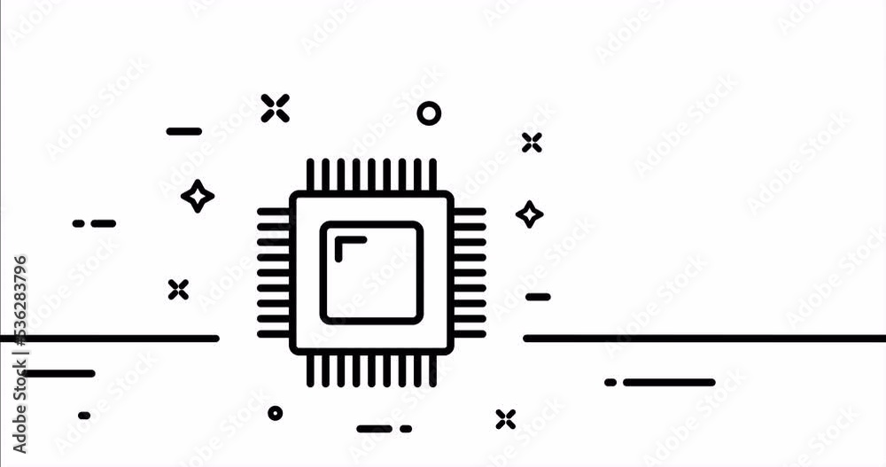 Electronic chi. CPU, central processing unit, device, motherboard ...