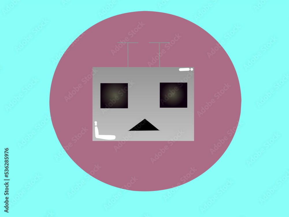 Robot head animation. Vector illustration. Stock Vector | Adobe Stock