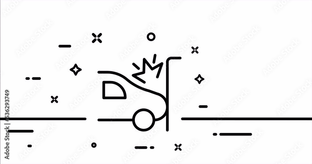 Road accident. Fall off a cliff, overturned car, smoke, collision, keep ...