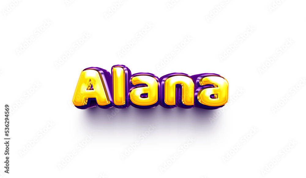 Alana names of girls English helium balloon shiny celebration sticker ...