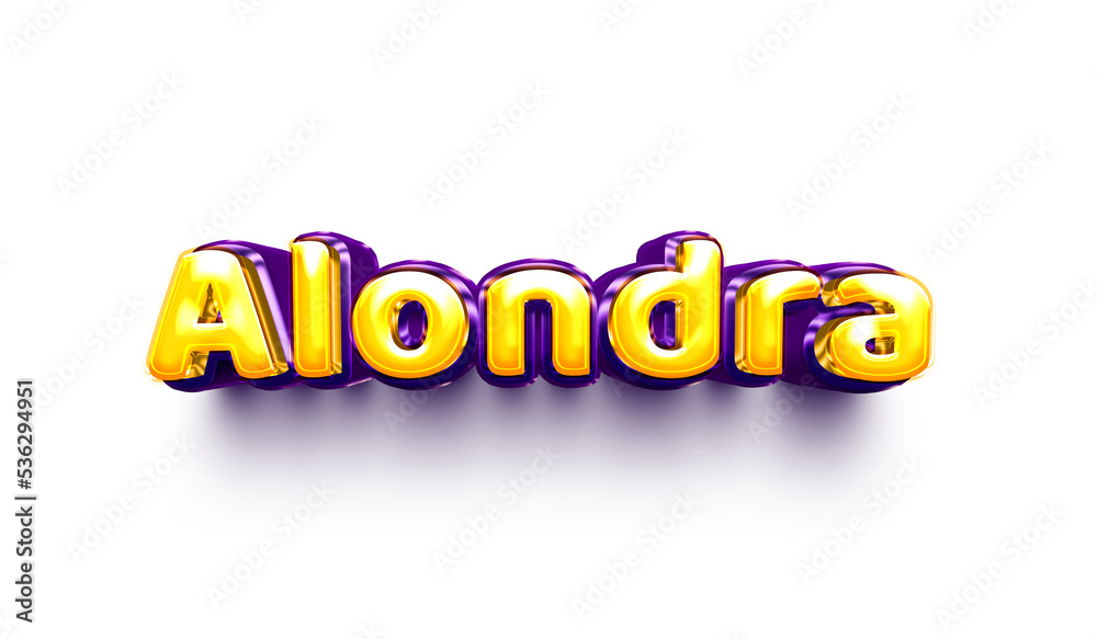 Alondra names of girls English helium balloon shiny celebration sticker ...