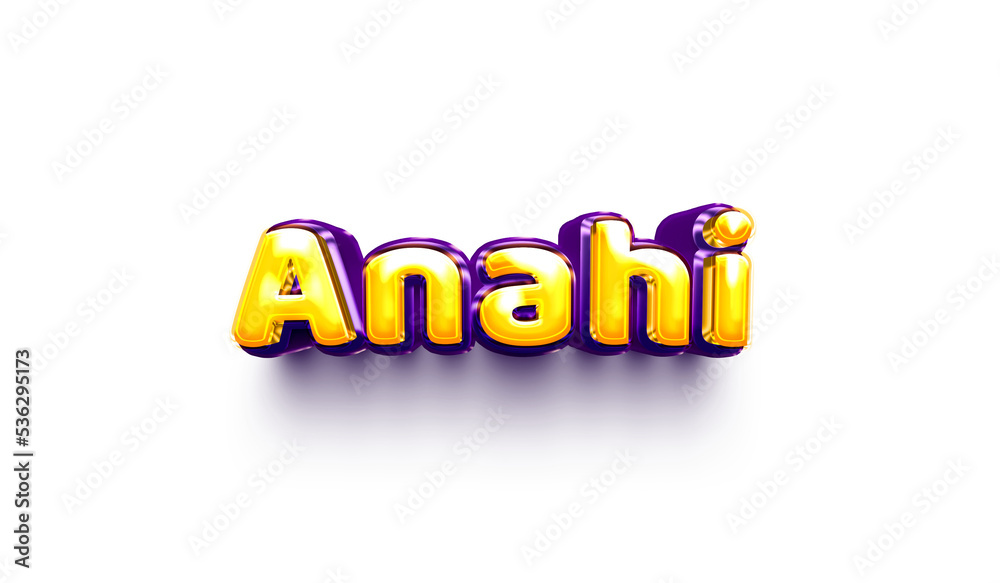 Anahi names of girls English helium balloon shiny celebration sticker ...