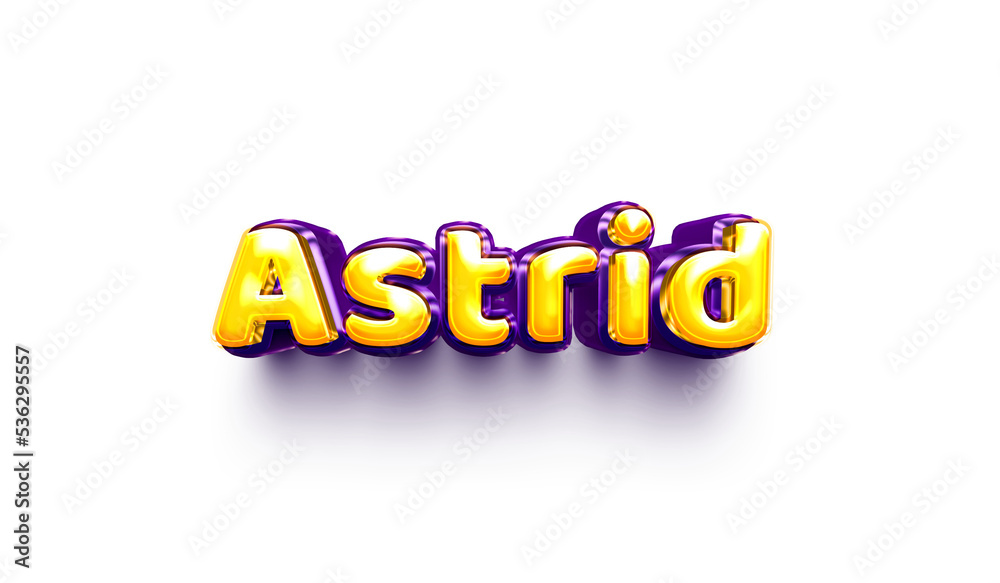 Astrid names of girls English helium balloon shiny celebration sticker ...