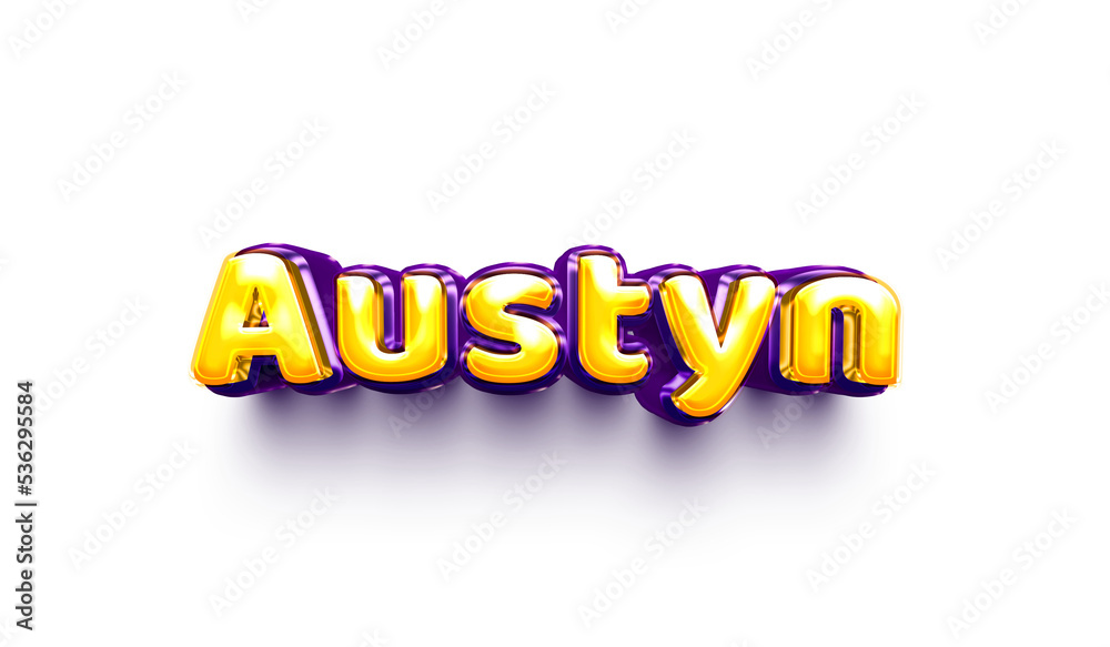 Austyn names of girls English helium balloon shiny celebration sticker ...