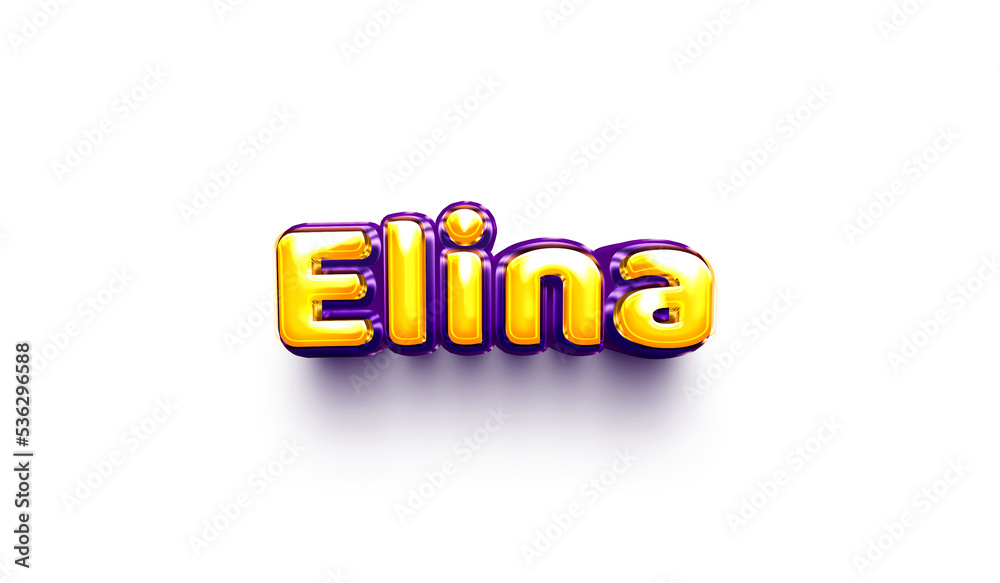 names of girls English helium balloon shiny celebration sticker 3d ...