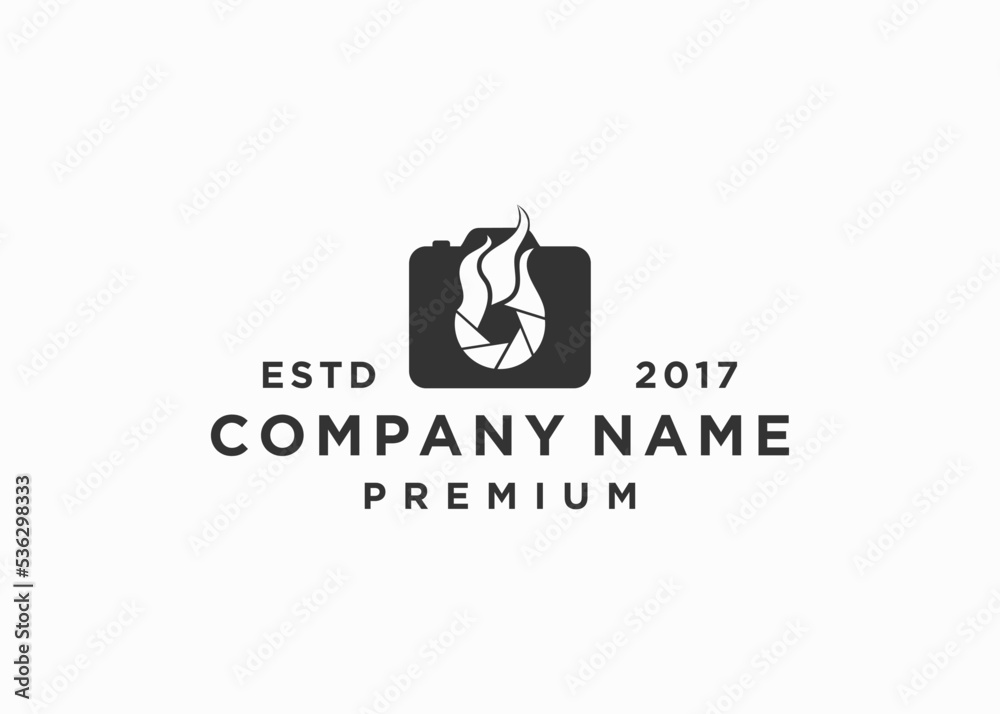 fire camera logo design icon vector illustration template Stock Vector ...
