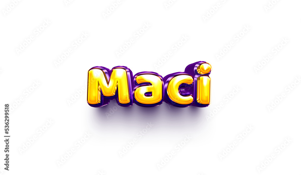 names of girls English helium balloon shiny celebration sticker 3d ...