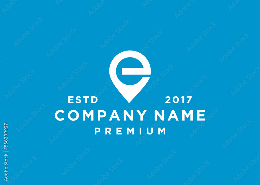 letter e location logo design vector illustration template Stock Vector ...