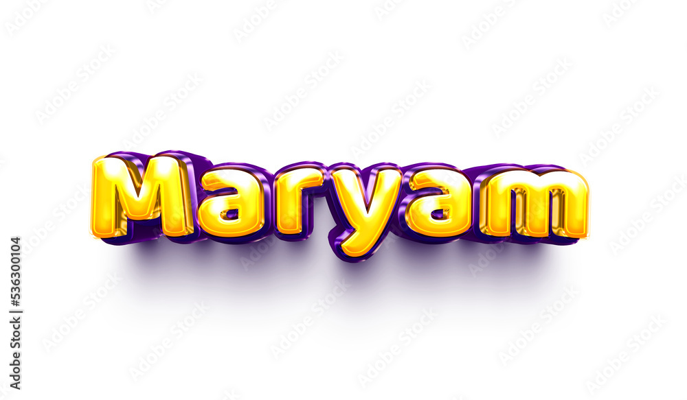 names of girls English helium balloon shiny celebration sticker 3d ...