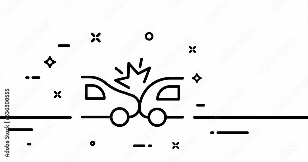 Car crash. Fall off a cliff, overturned car, smoke, collision, keep ...