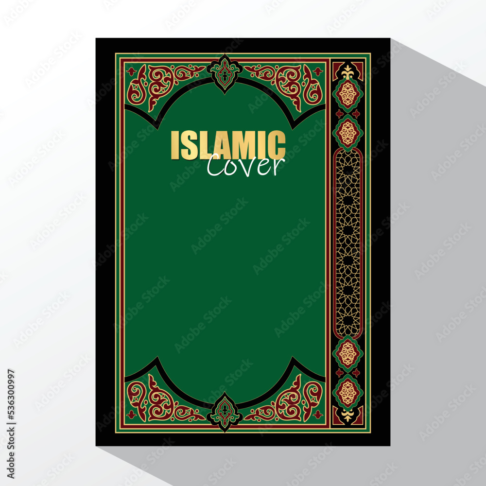 Arabic book cover design vector magazine cover page Islamic book cover ...