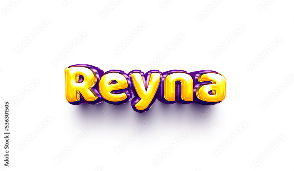 names of girls English helium balloon shiny celebration sticker 3d ...