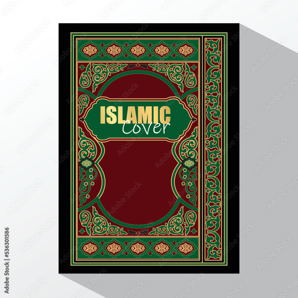 Arabic book cover design vector magazine cover page Islamic book cover ...