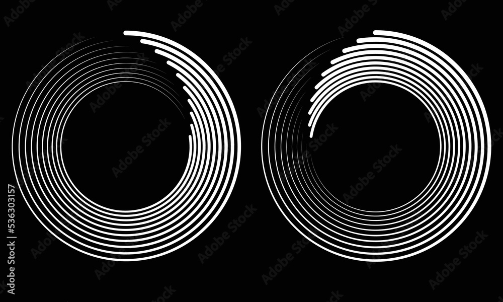 Abstract rotated lines in circle form as background. Design element for ...