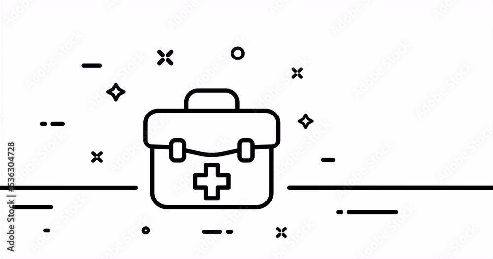First aid kit. Prescription, paramedic, cross, doctor, ambulance ...
