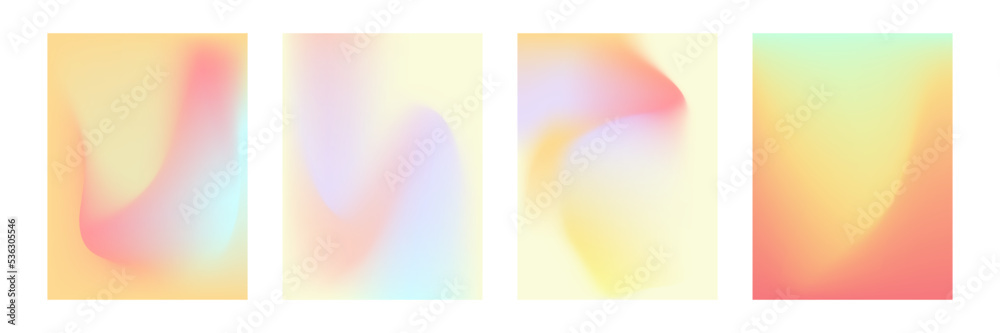 Set of vector gradients in pastel colors. For covers, wallpapers ...