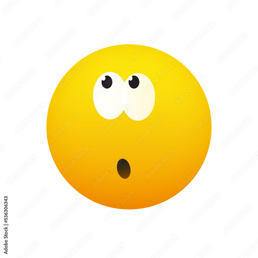 Wondering, Pondering Face, Emoji with Open Eyes, Looking Up - Simple ...