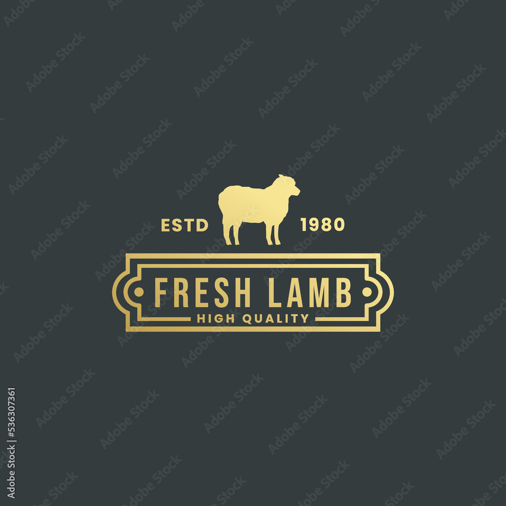 Vetor de Fresh Lamb Logo Vector or Simple Fresh Lamb Label Vector ...