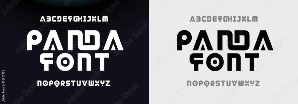 PANDA FONT Sports minimal tech font letter set. Luxury vector typeface ...