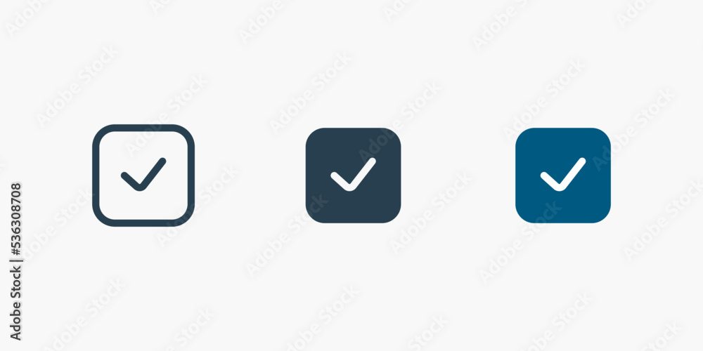 checkmark, checklist, checkbox icon vector. check button. correct ...