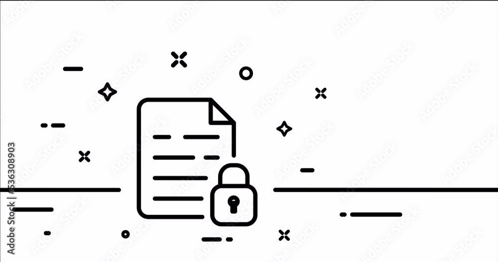 File with lock. Private information, personal data, protection ...