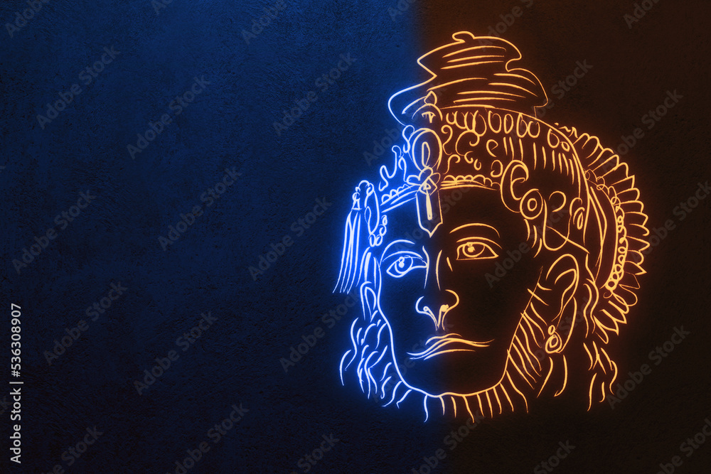 3D Lord hanuman gradient neon sign Stock Illustration | Adobe Stock