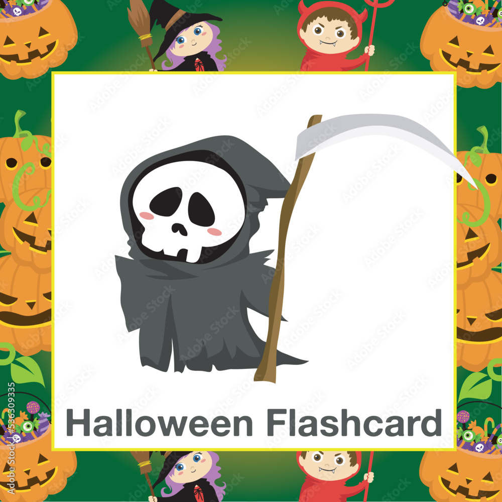 Halloween Flashcards for Children. Ready to print. Printable game card ...