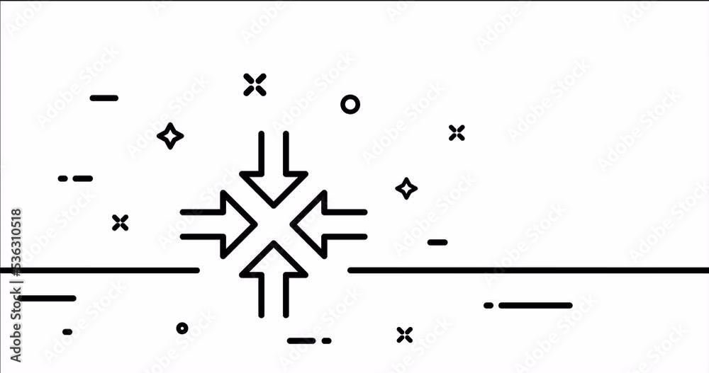 Zoom out arrows. Button, view, player, window control panel, scale ...