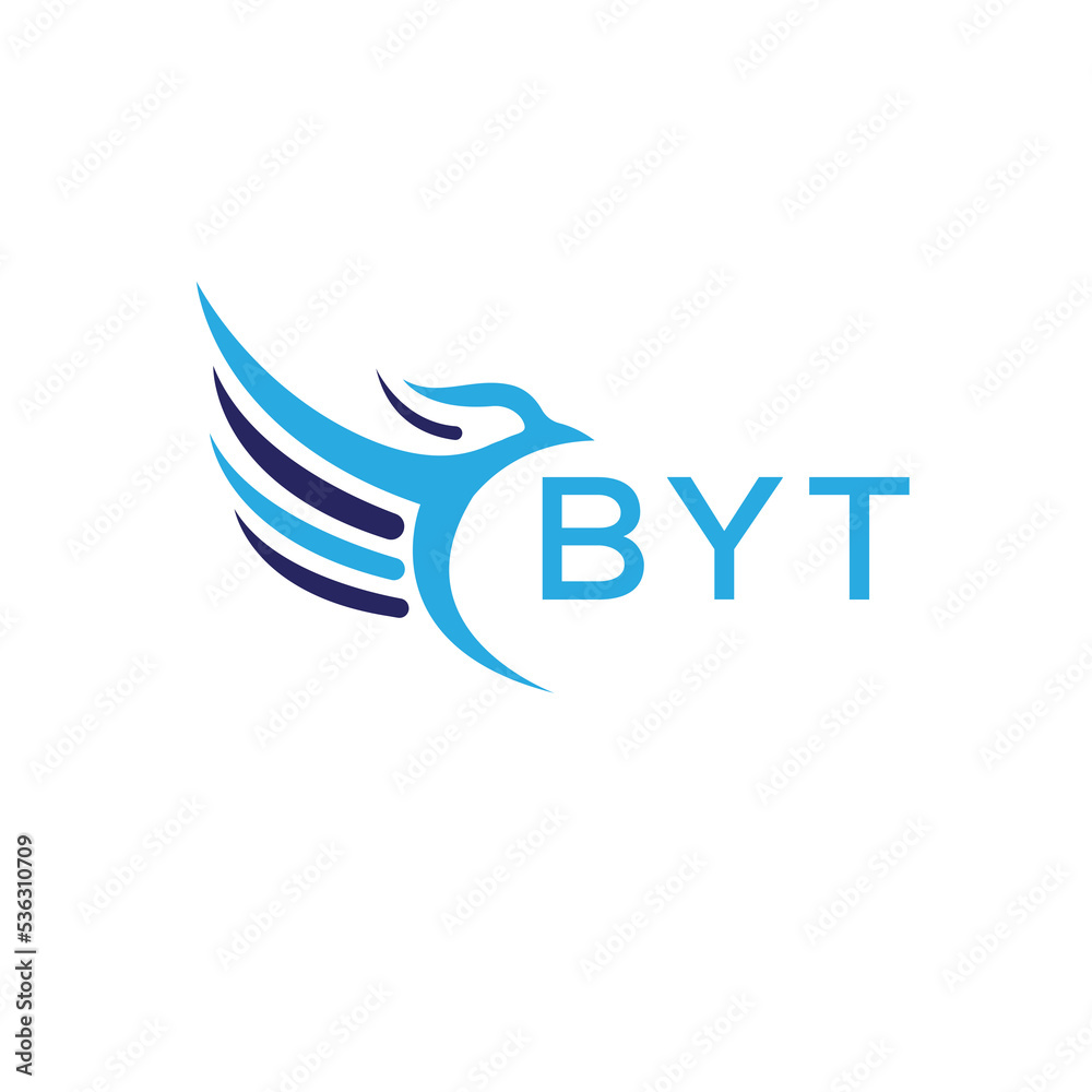 BYT technology letter logo on white background.BYT letter logo icon ...